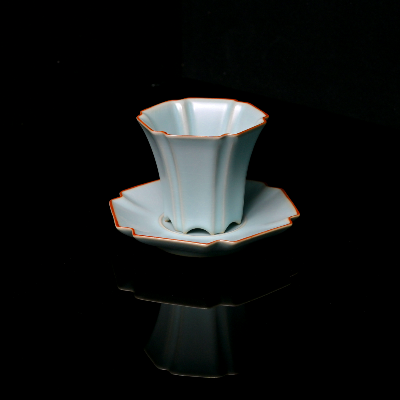 Ru Kiln Hexagon Host Tea Cup “Liuhe Teacup” – saanwustudio