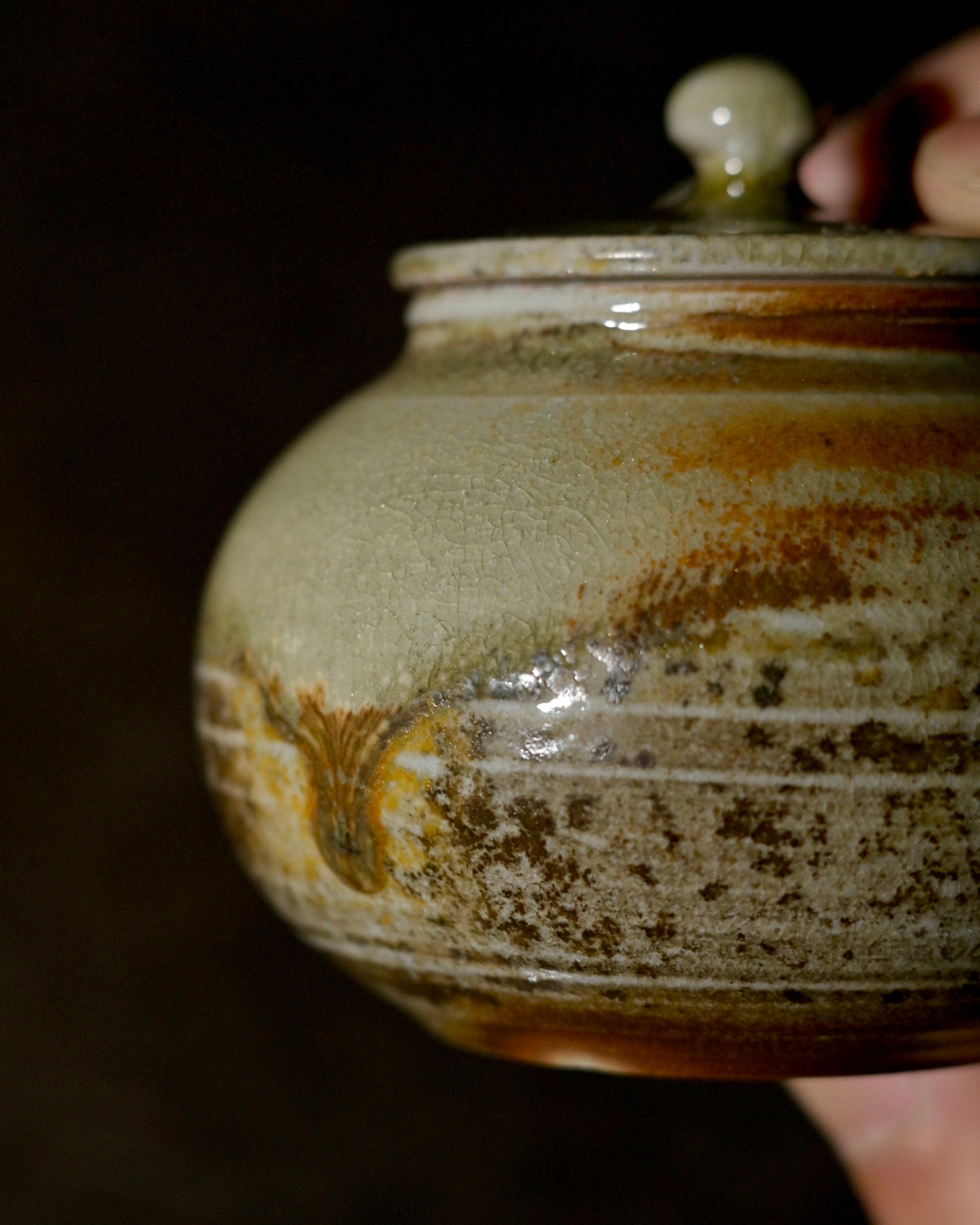 Unique Piece Wood-Fired Ash Glaze Small Side-Handle Teapot – saanwustudio