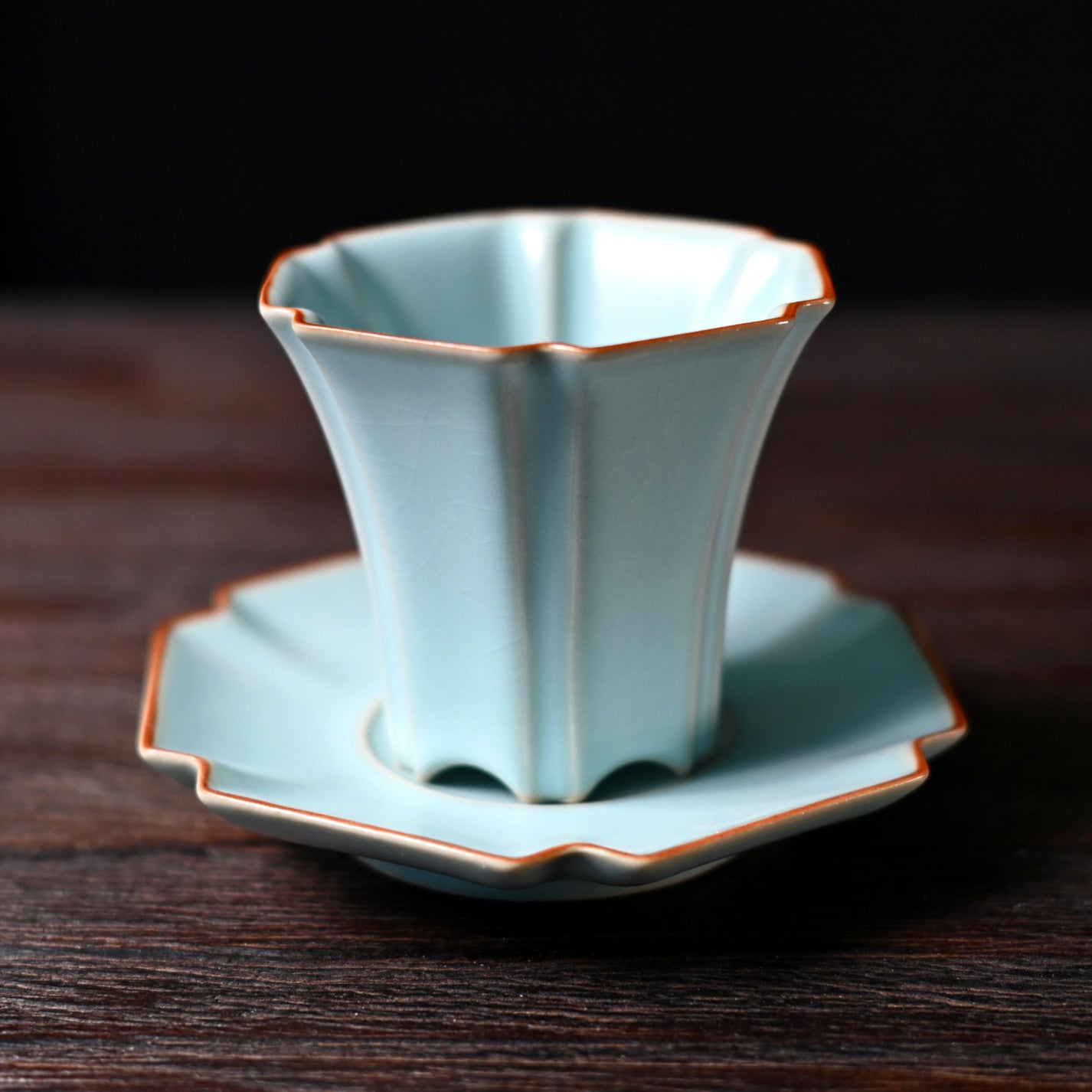 Ru Kiln Hexagon Host Tea Cup “Liuhe Teacup” – saanwustudio