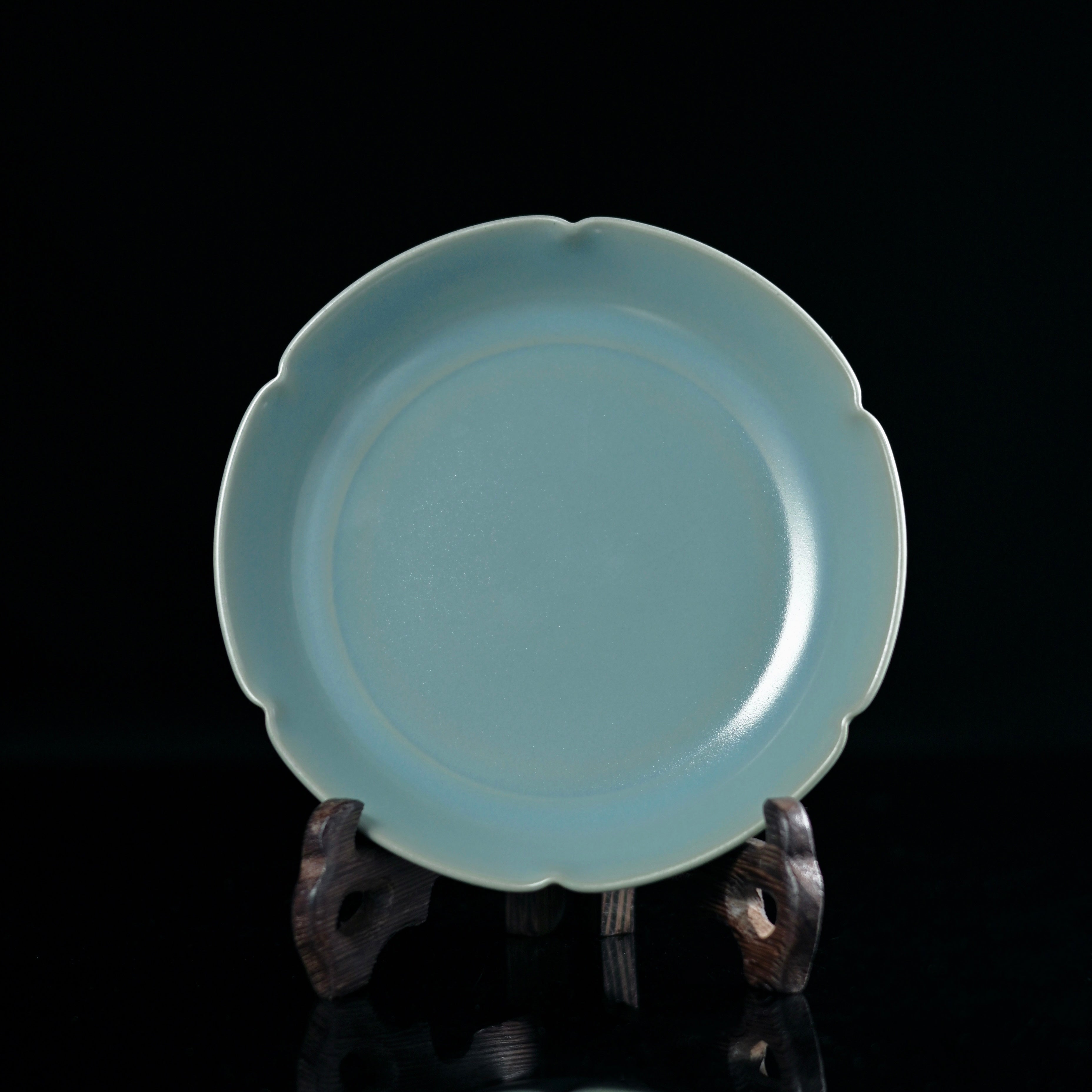 Unique Piece Ru Ware Sky-Blue Glaze Flower-rimmed Brush Washer ...