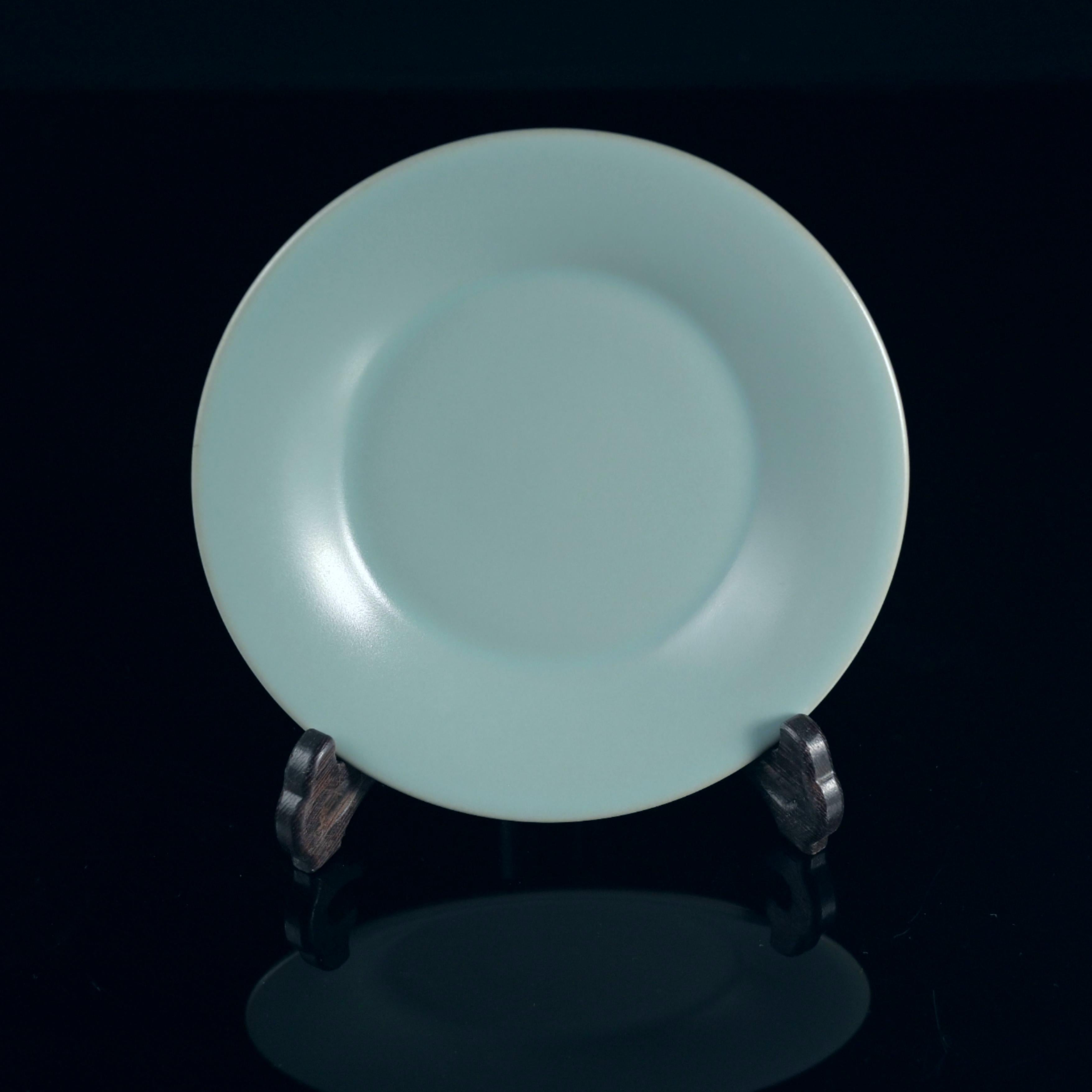 Unique Piece Ru Porcelain Archaistic Glaze Pot Saucer Vintage Sky Blue ...
