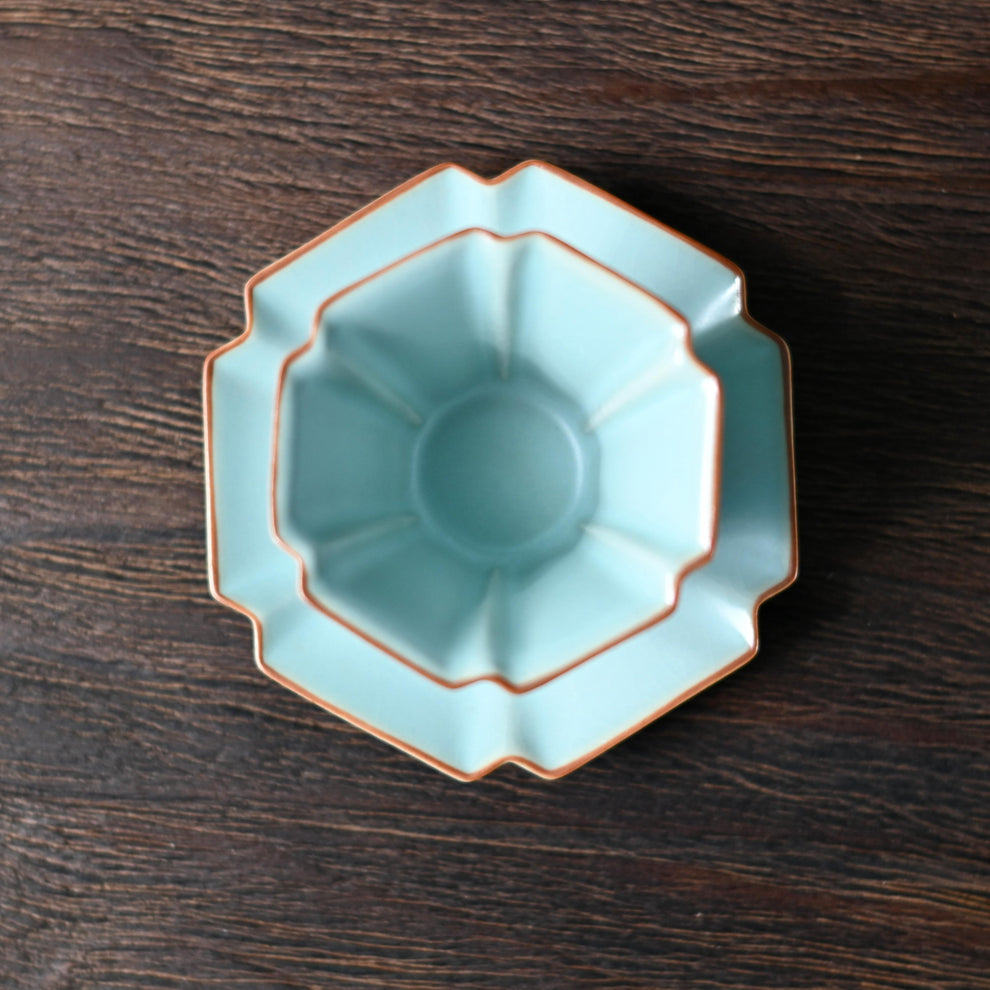 Ru Kiln Hexagon Host Tea Cup “Liuhe Teacup” – saanwustudio